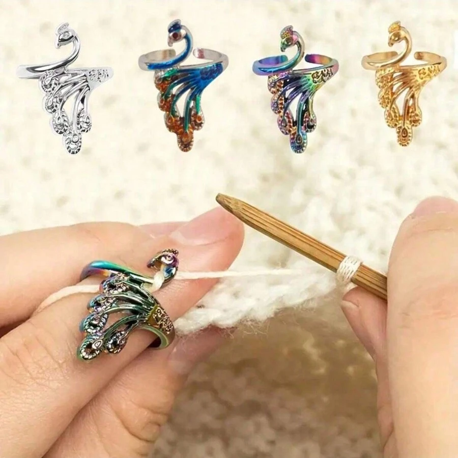Peacock Pattern Yarn Winder, Peacock Yarn Guide Ring, Crochet Yarn ...
