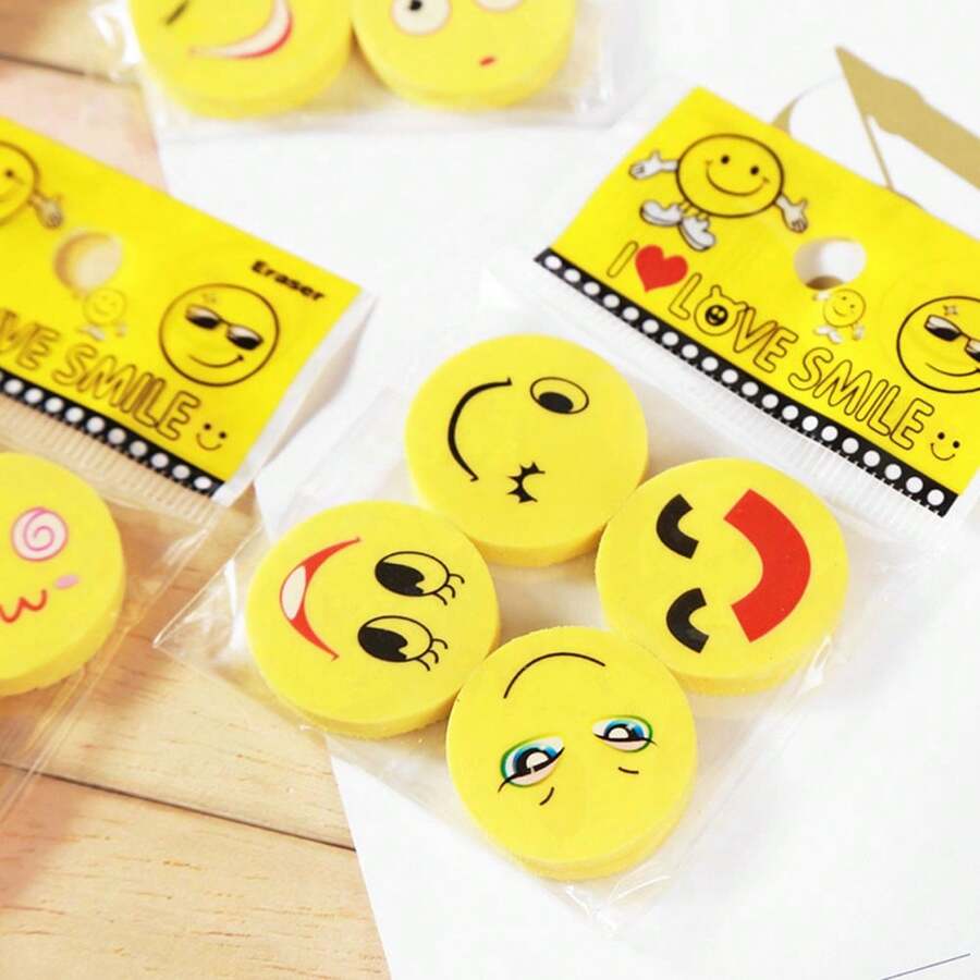 16 Pieces Randomly Mixed Fashion Stationery Personality Creative Eraser ...