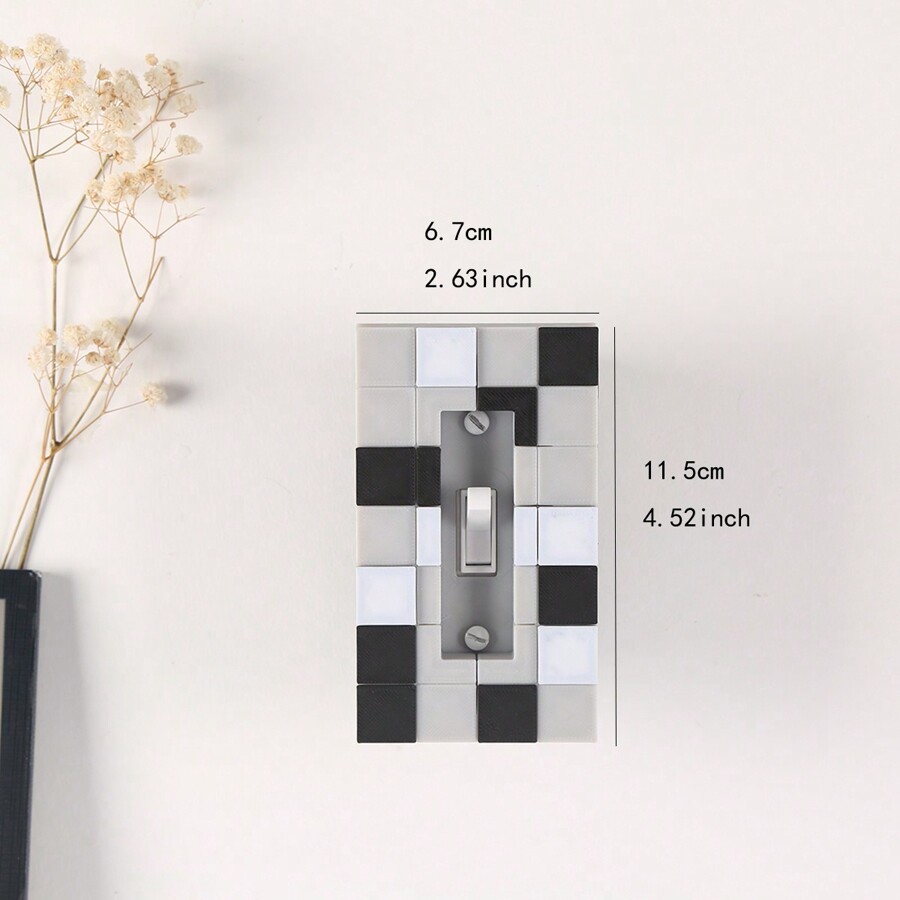 Minimalist Black & White Electrical Switch Cover Plate, Plastic Wall ...