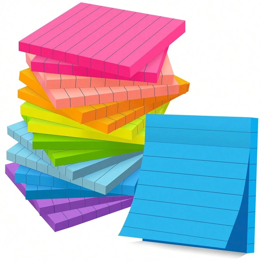 8-Piece Set 3X3 Inch Portable Horizontal Line Notebook Color 85 Pages ...