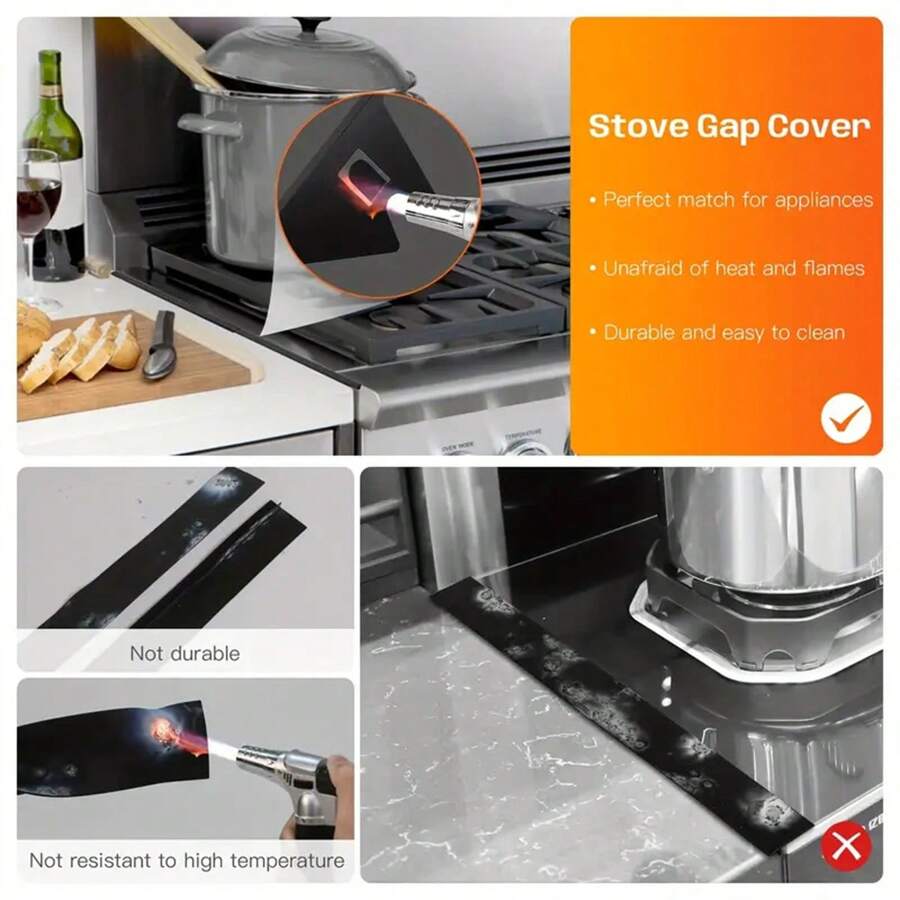 Adjustable Stainless Steel Stovetop Gap Cover, Extendable Kitchen ...