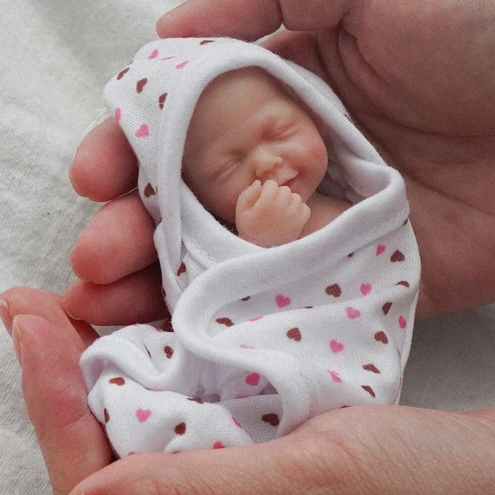 5 5 Polegadas Boneca De Bebê Silicone Macio De Corpo Pequeno Com Boneca De Bebê Real Miniatura