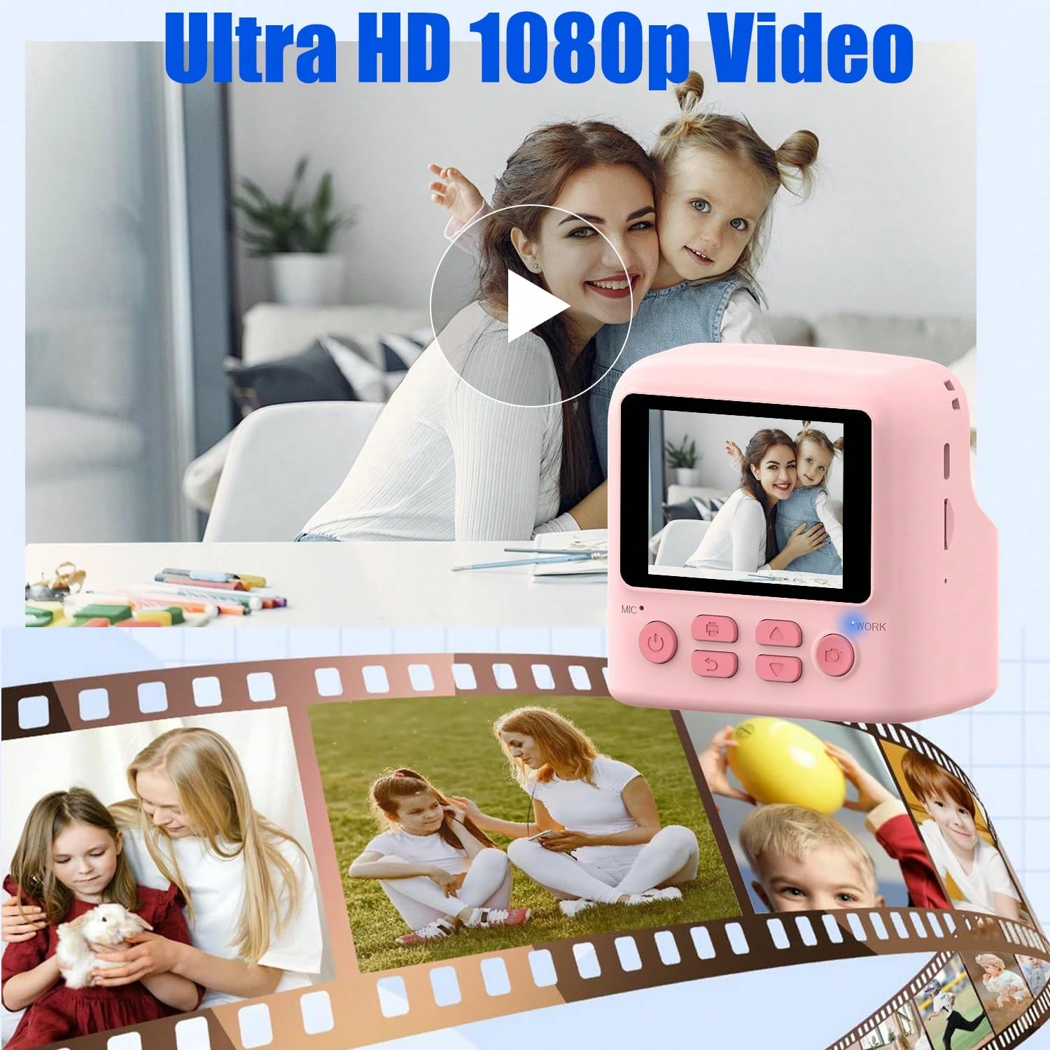 Kids Camera Instant Print, Screen Camera For Kids Children Digital ...