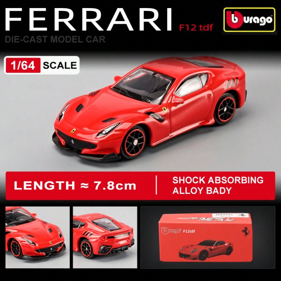 Bburago Ferrari Simulation Modell 1:64 Maßstab SF90 488GTB LAFERARI ...