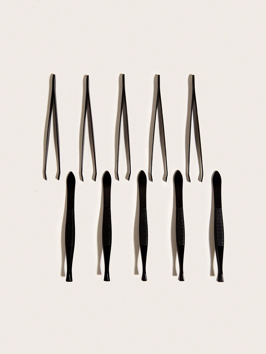 10pcsTweezers Set - Professional Stainless Steel Tweezers For Eyebrows ...