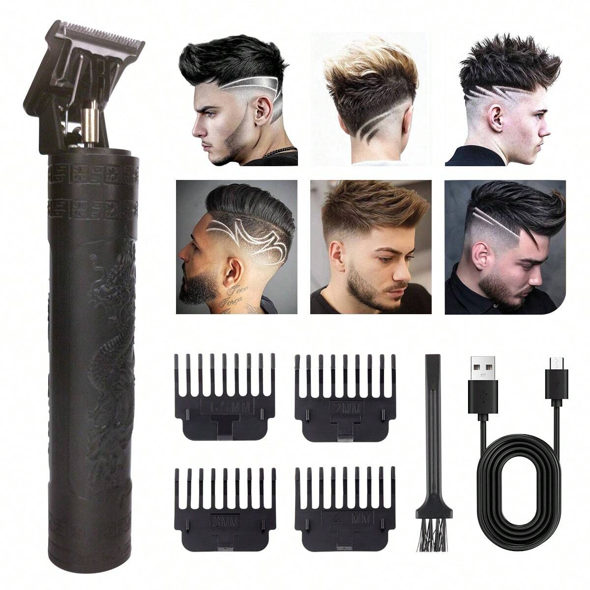 Set Multiuso Ricaricabile USB Per Uomo Taglia Capelli e Rasoio, Senza Fili Per Taglio Capelli E ...