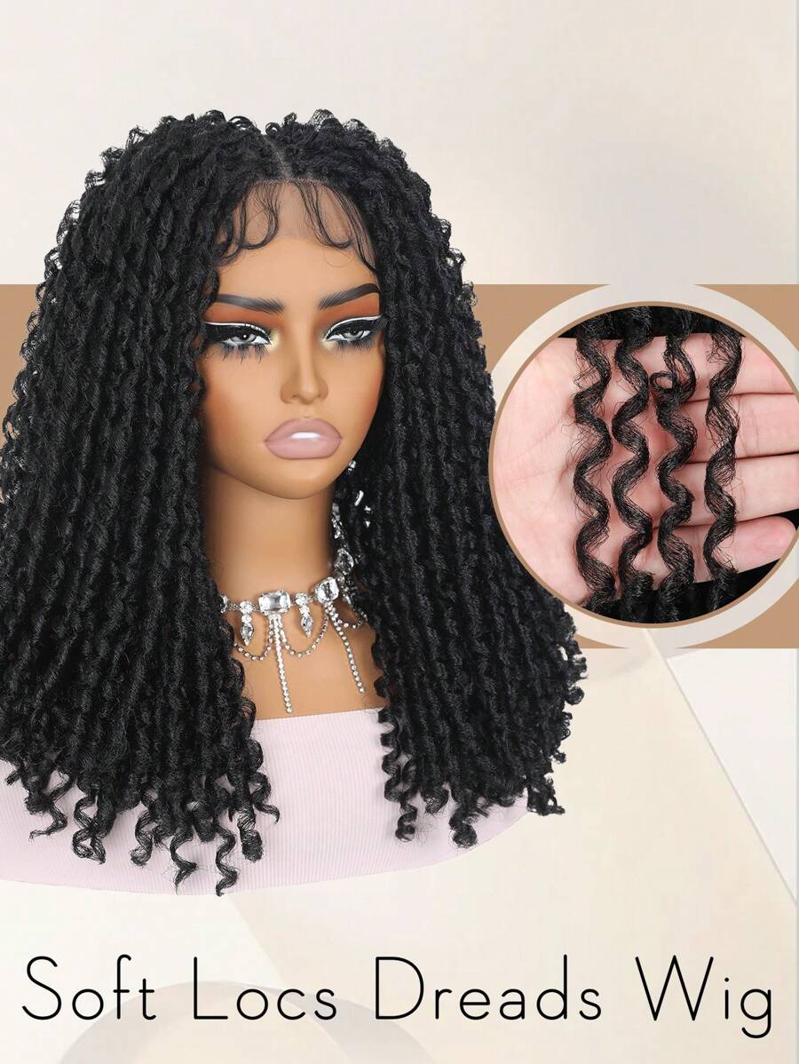 20 Inch Full Lace Soft Locs Wig Goddess Faux Locs Lace Front Dreads Wig ...