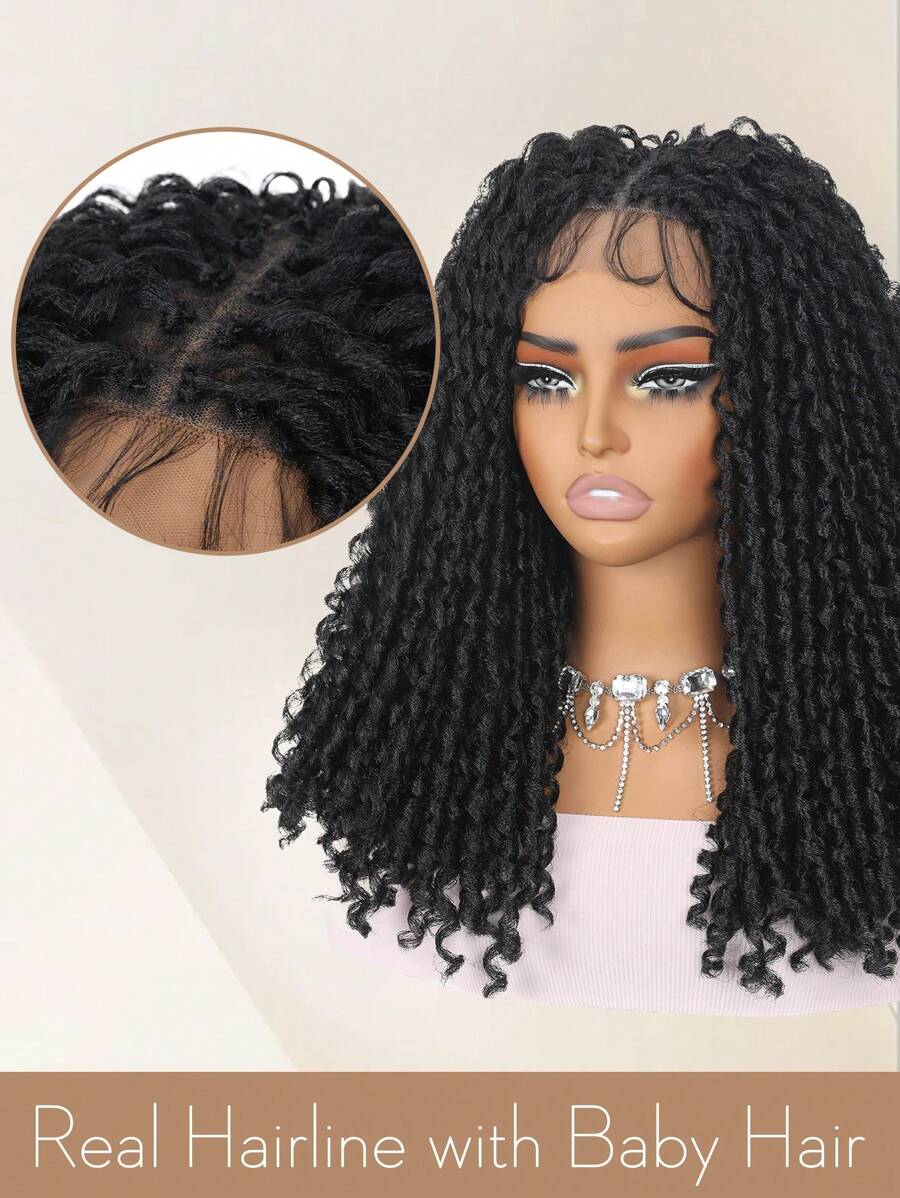 20 Inch Full Lace Soft Locs Wig Goddess Faux Locs Lace Front Dreads Wig ...