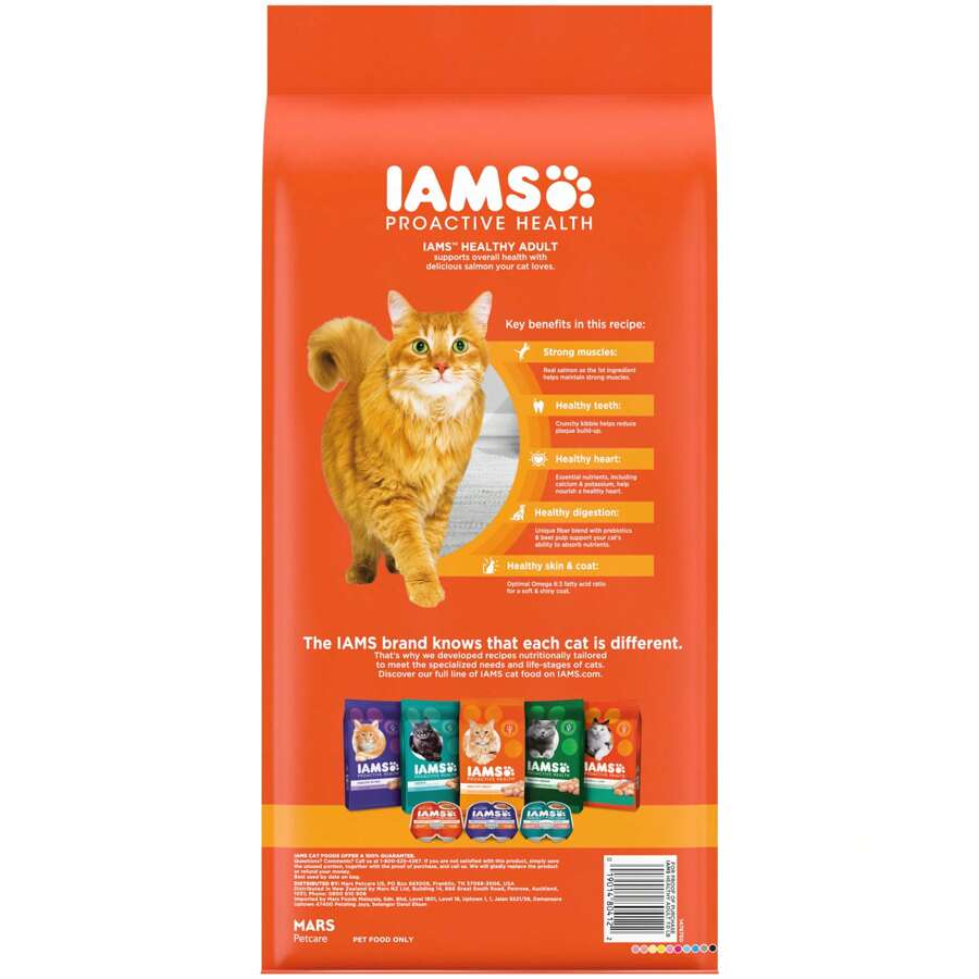 Iams Proactive Health Healthy Adult Dry Cat Food With Real Salmon, 7 Lb ...