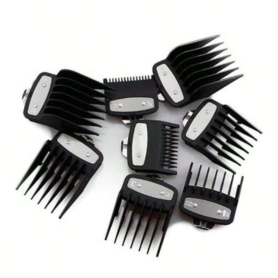 Kit 8 Pentes de Corte Preto Metal Para Máquinas de Cabelo | SHEIN Brasil