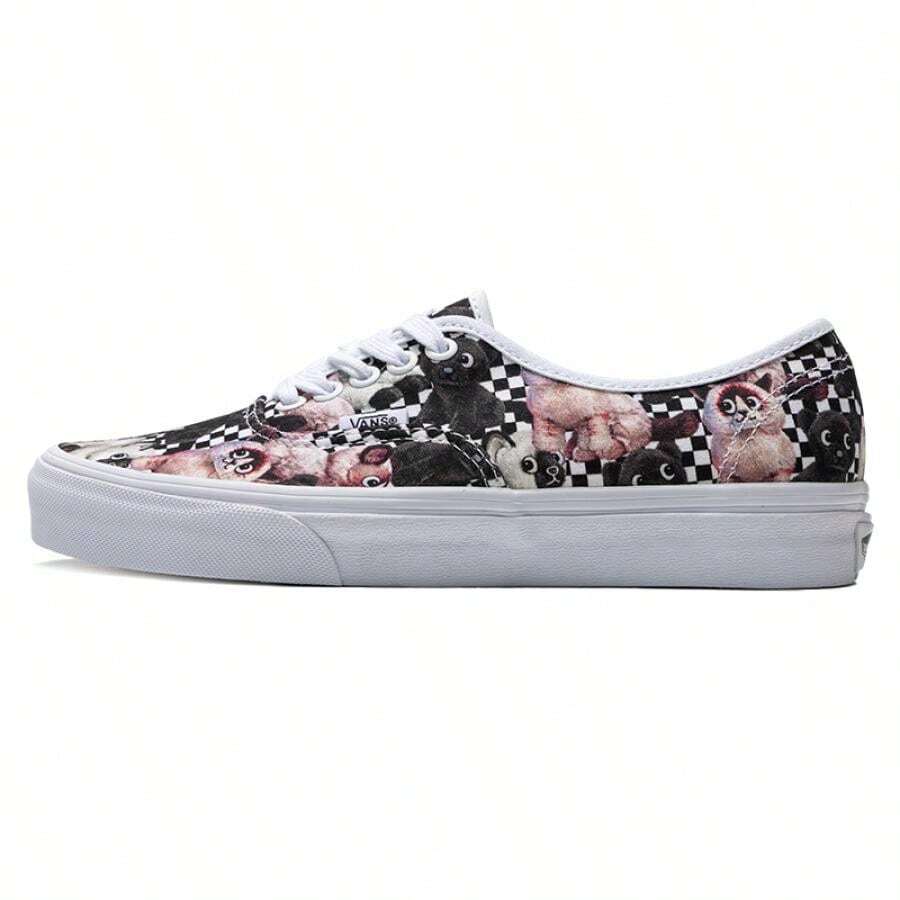 Vans Authentic Women's Low Top Casual Sneakers With Checkered & Cartoon ...