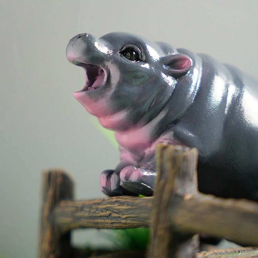 Moo Deng Thailand Dwarf Hippopotamus "Bouncy Pig" Roaring Hippo ...