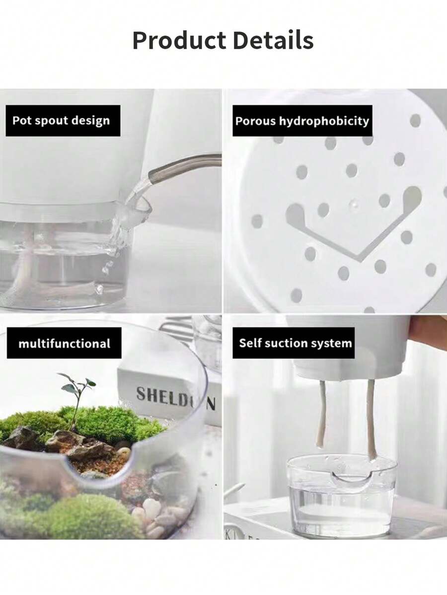 Self-Watering Planter With Transparent Water Level Indicator And Spout ...