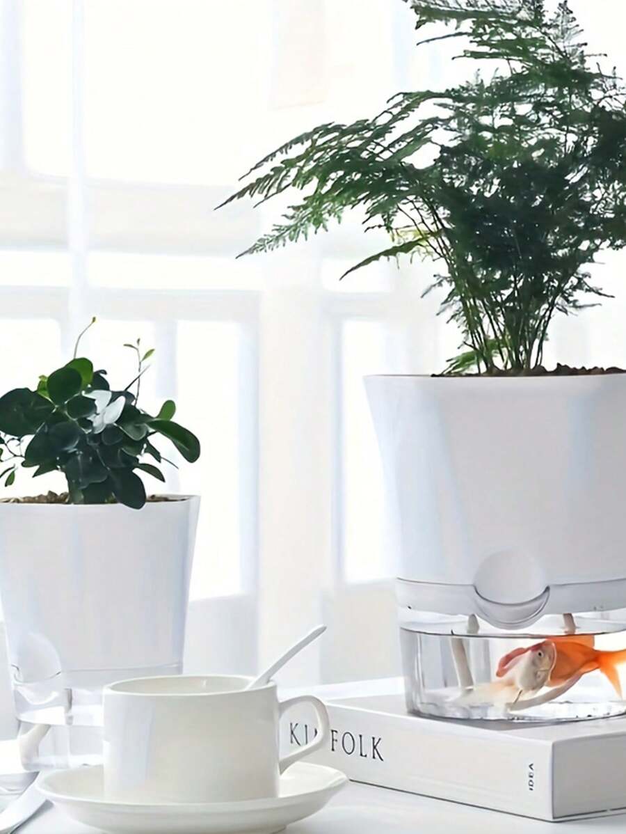 Self-Watering Planter With Transparent Water Level Indicator And Spout ...