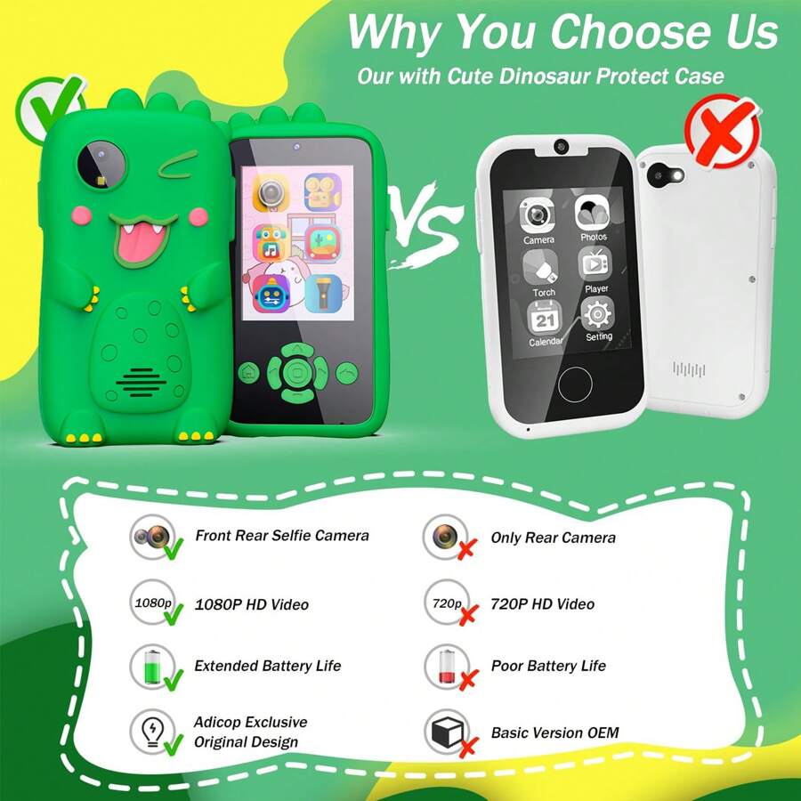 Kids Smart Toy Phone Girls Toy, Toddler Touchscreen Game Phone For 6 7 ...