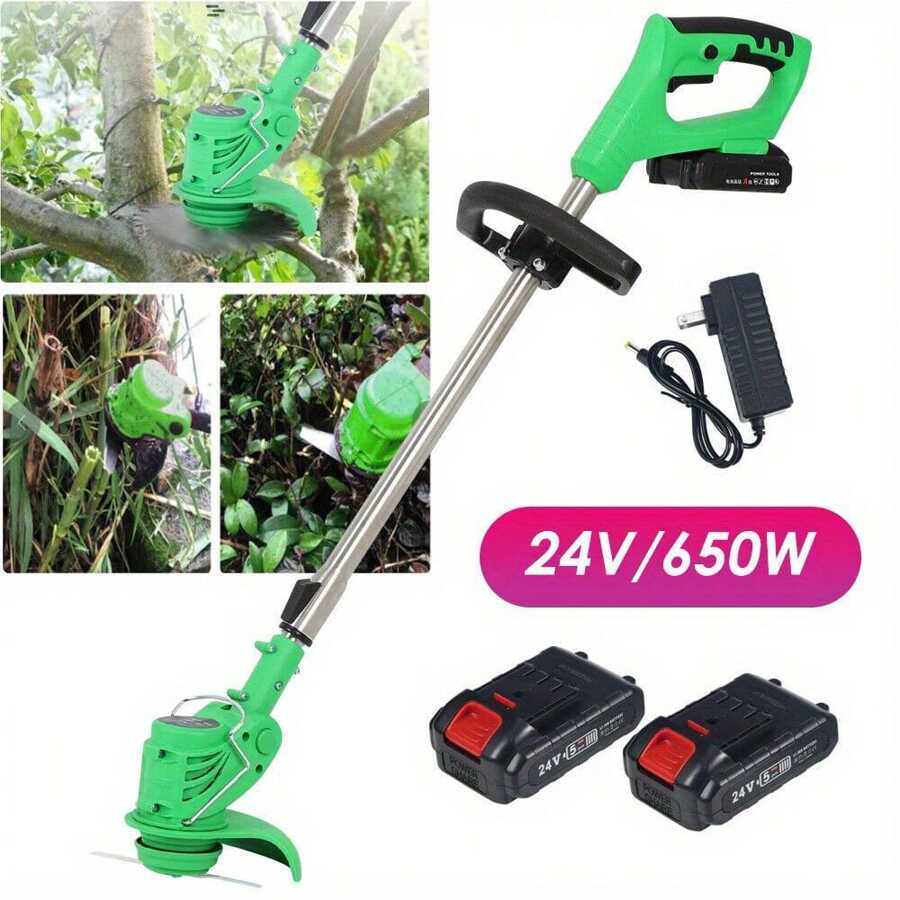 24V Cordless Grass String Trimmer Cutter Electric Grass Eater Lawn ...
