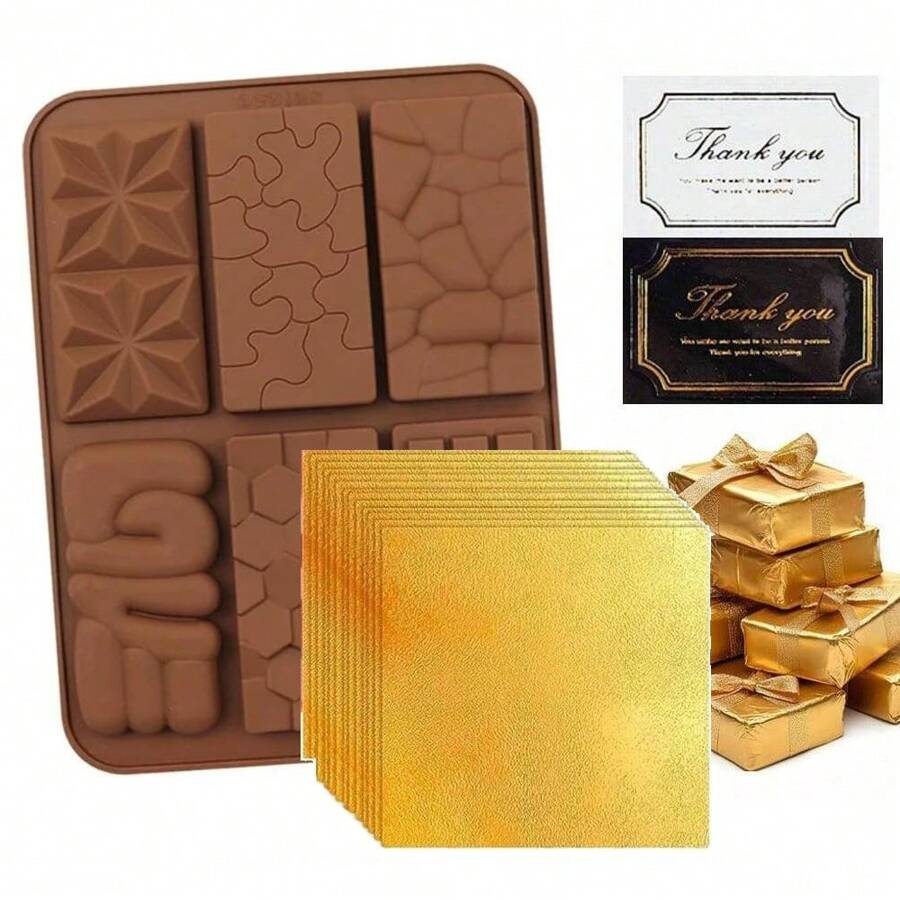 Dubai Chocolate Mold, Deep Mold With Chocolate Wrapping Paper And ...
