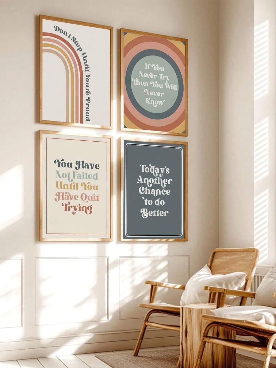 4pcs/Set Classroom Decor, Boho Classroom Decor, Growth Mindset ...