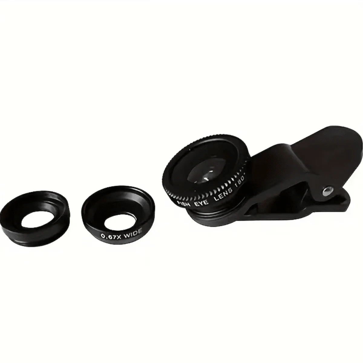 1 Set 3-In-1 Clip-On Fish Eye, Wide Angle And Macro Lens Kit For Smartphone Camera, Manual Focus ...