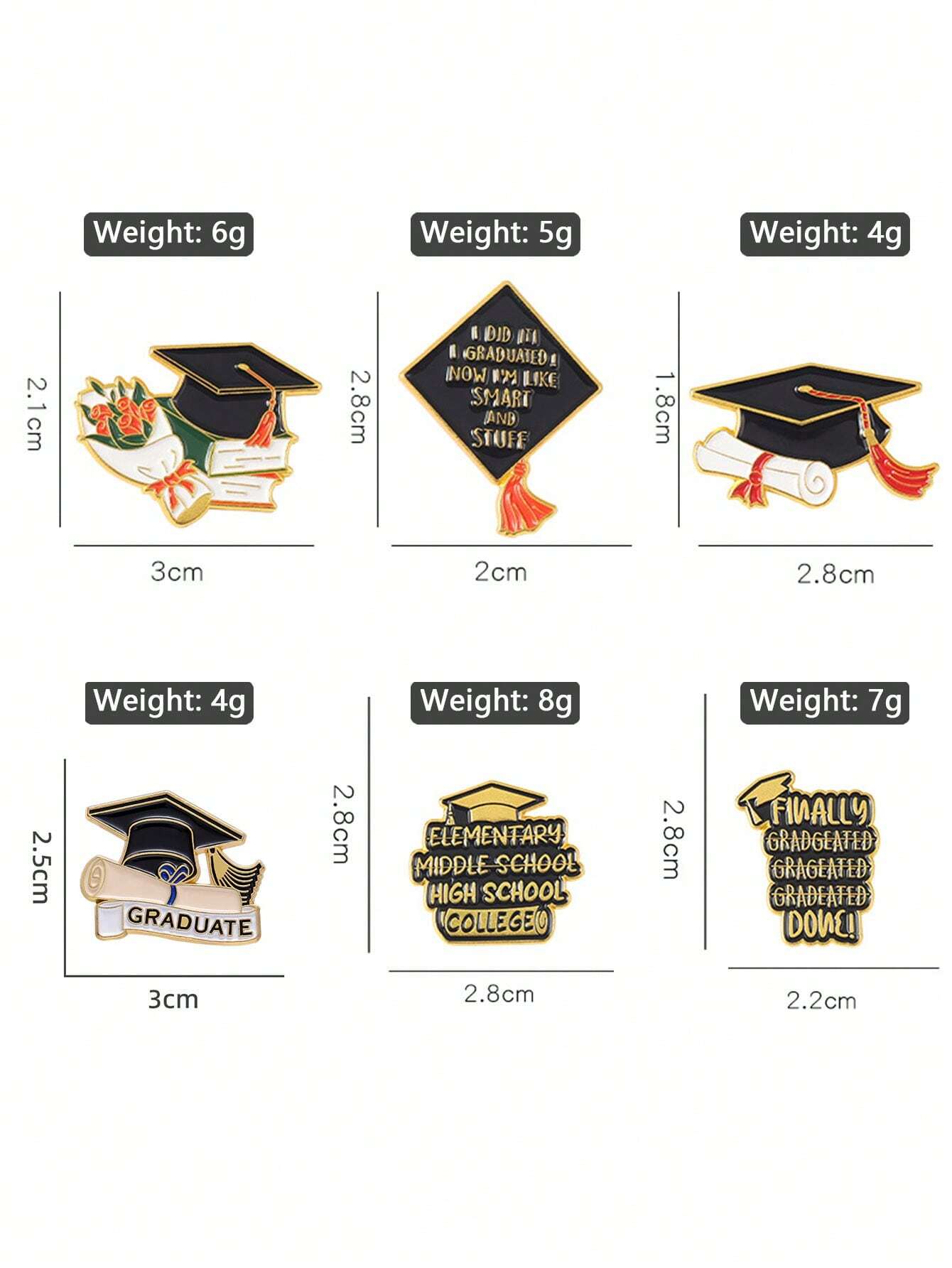 1pc PhD Hat Brooch Graduation Season Bachelor Cap Shaped Zinc Alloy ...