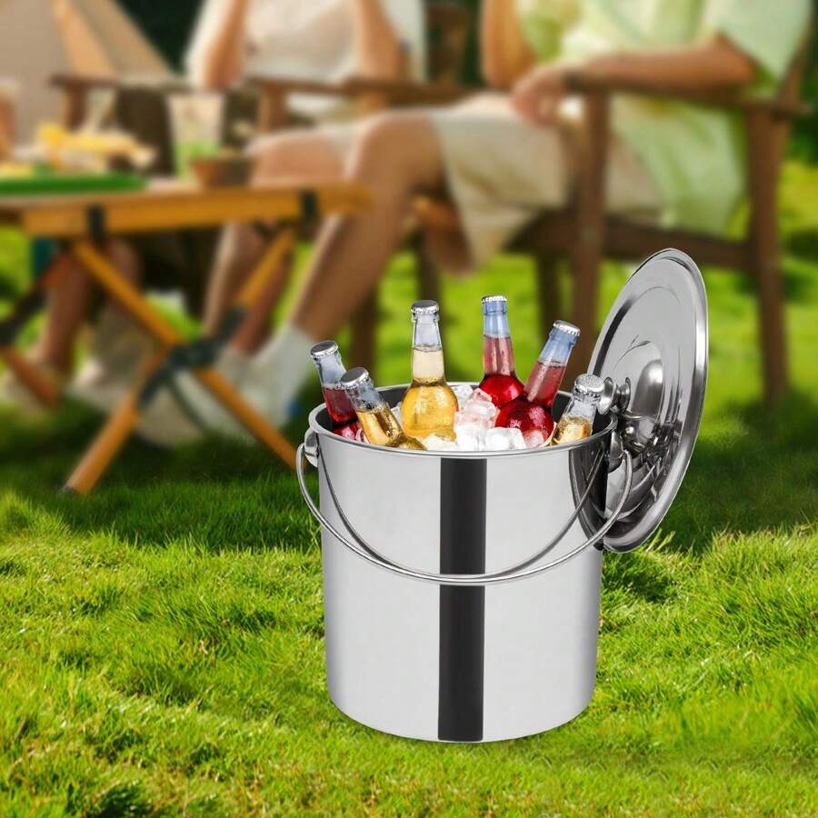 SanBouSi 20L Extra Thick Stainless Steel Barrel Bucket Food Tank Water ...