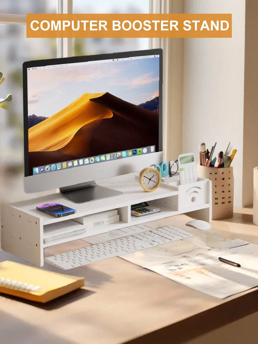 Monitor Stand, Desktop Riser For Computer Monitor, Office Computer ...