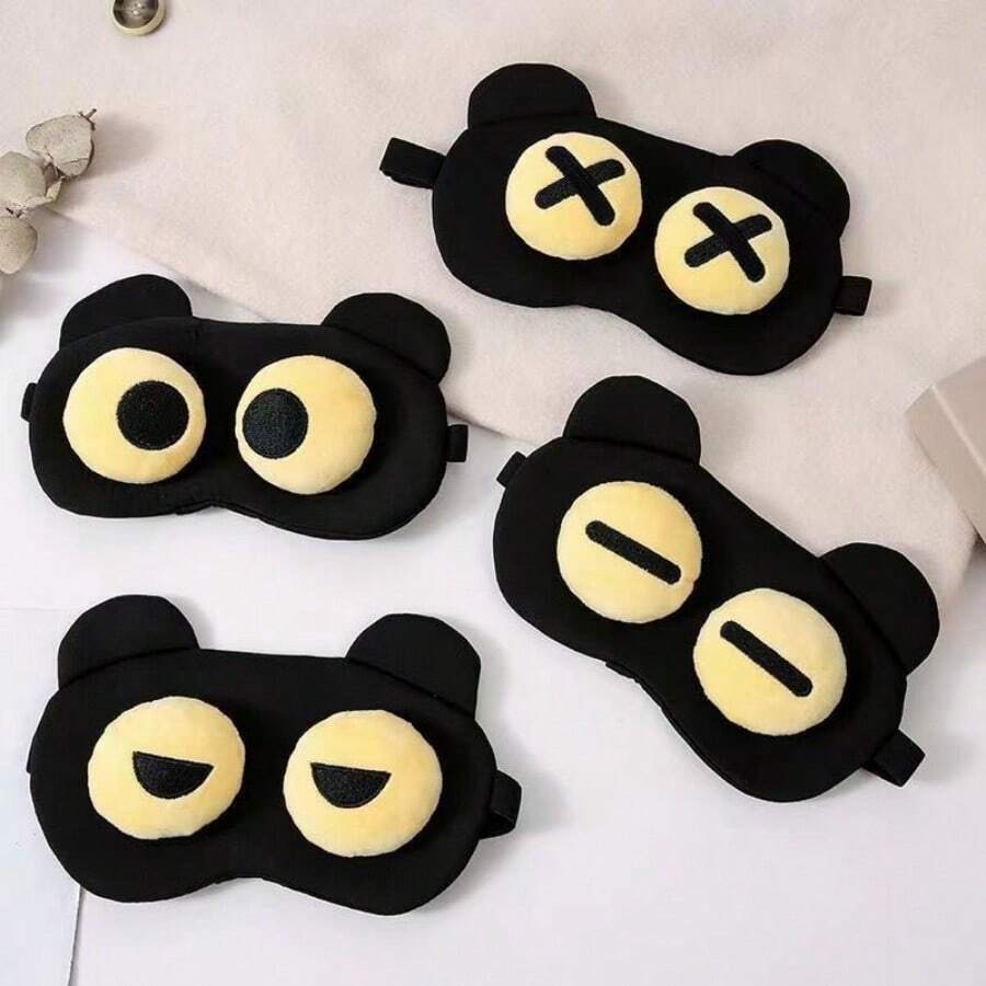 Plush Cartoon Eye Mask, Breathable Sleep Blindfold, 3D Design For ...