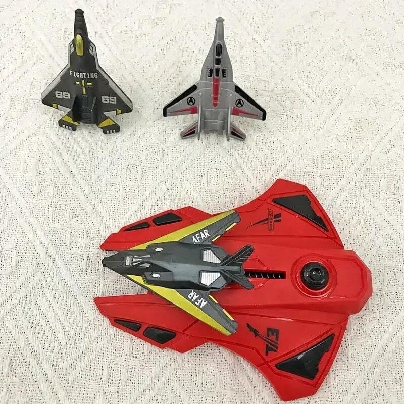 1 Launcher And 3 Realistic Fighter Planes, Spring-Powered Airplane ...