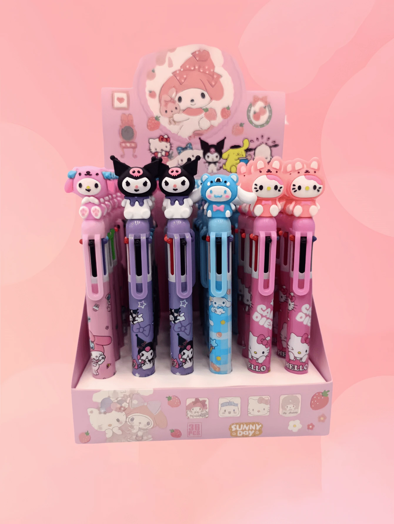 Sanrio 6-Color Style Sanrio Hello Kitty Kuromi Melody Colorful Press ...
