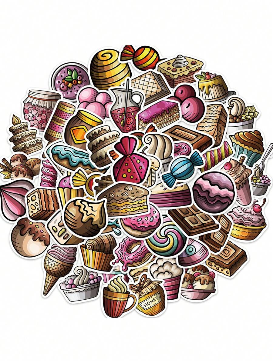 67pcs Retro Candy Series American Graffiti Stickers DIY Decorative ...