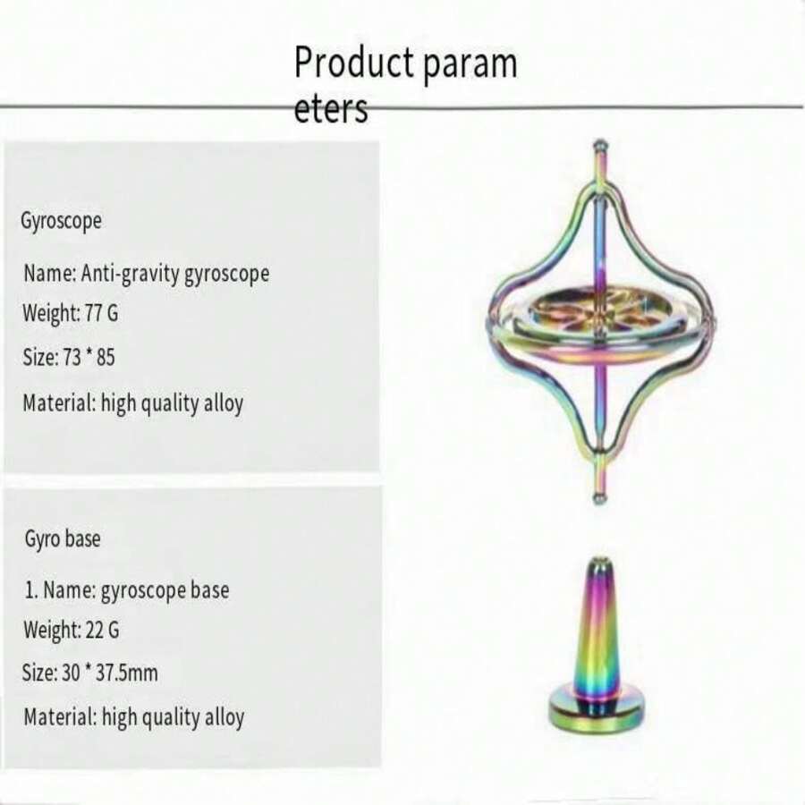 Metal Gyroscope Anti-Gravity Decompression Toy, Rotational Blackmagic ...