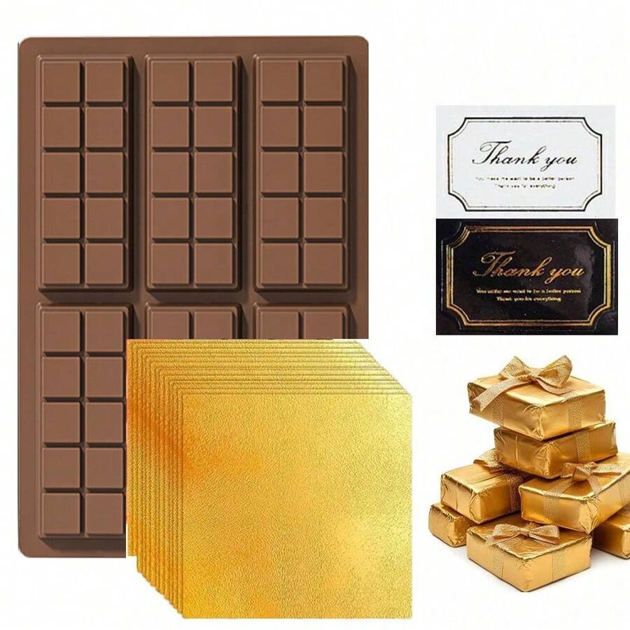 Dubai Chocolate Mold, Deep Mold With Chocolate Wrapping Paper And ...