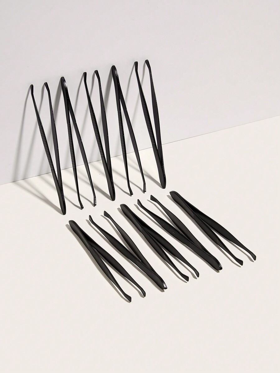 10pcsTweezers Set - Professional Stainless Steel Tweezers For Eyebrows ...