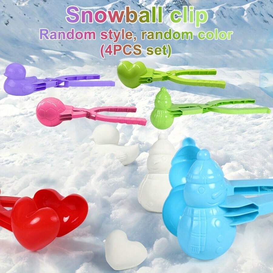 4 Packs Assorted Snowball Maker Toys, Winter Snow Sculpting Tools With ...