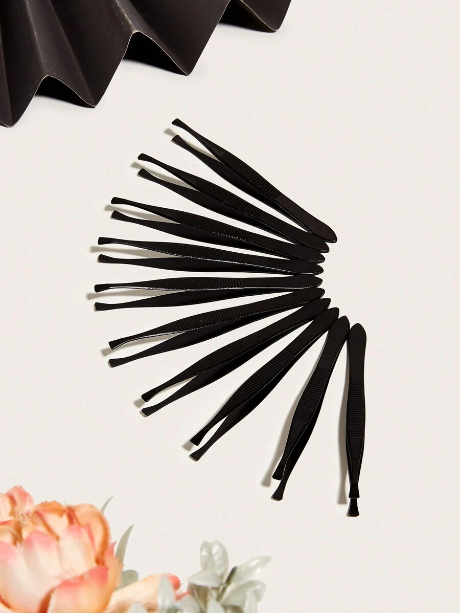 10pcsTweezers Set - Professional Stainless Steel Tweezers For Eyebrows ...