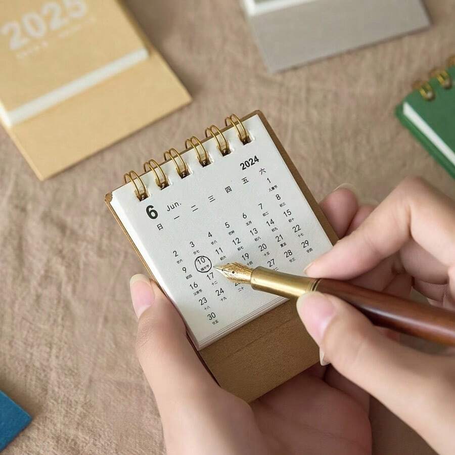 2025 Mini Desk Calendar Set, Portable Pocket-Sized Planning Notepads ...