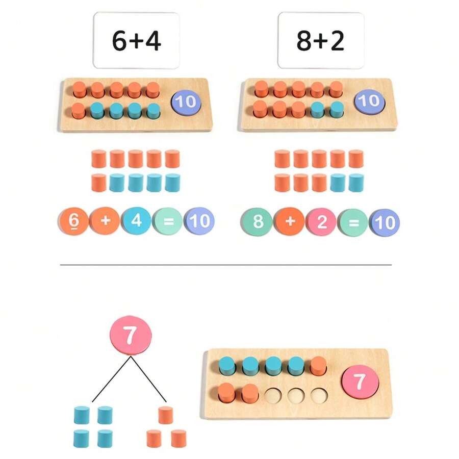 Wooden Addition And Subtraction Counting Dozens Of Counters Ten Lattice ...