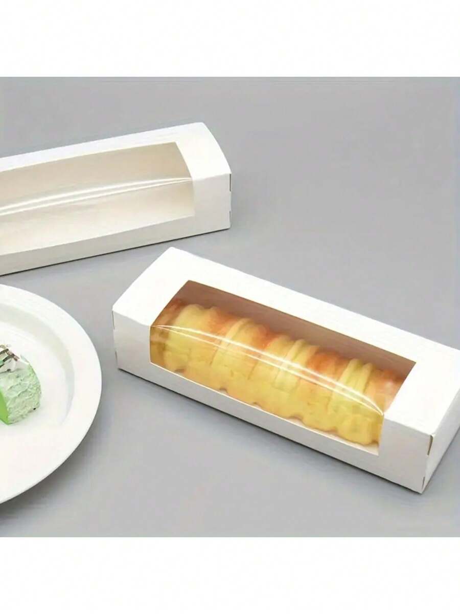Disposable White Rectangle Cake Boxes With Window - Perfect For Cakes ...