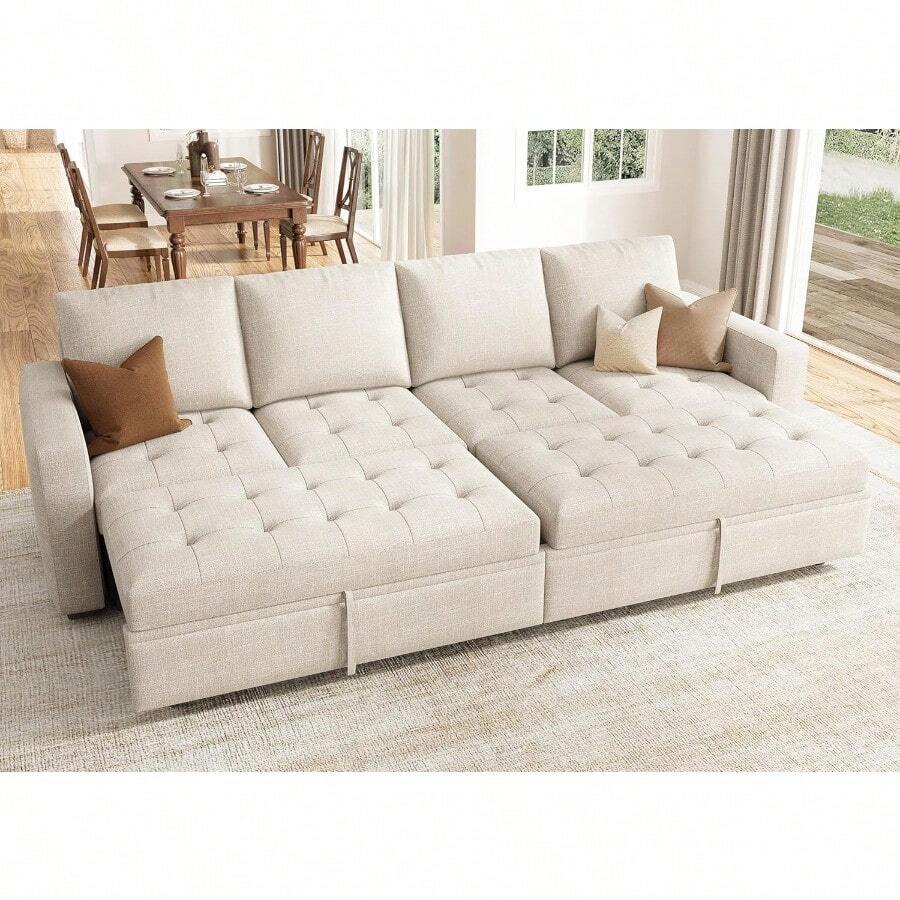 Modular Sectional Sleeper Sofa With Pull Out Bed, Rearrangeable ...