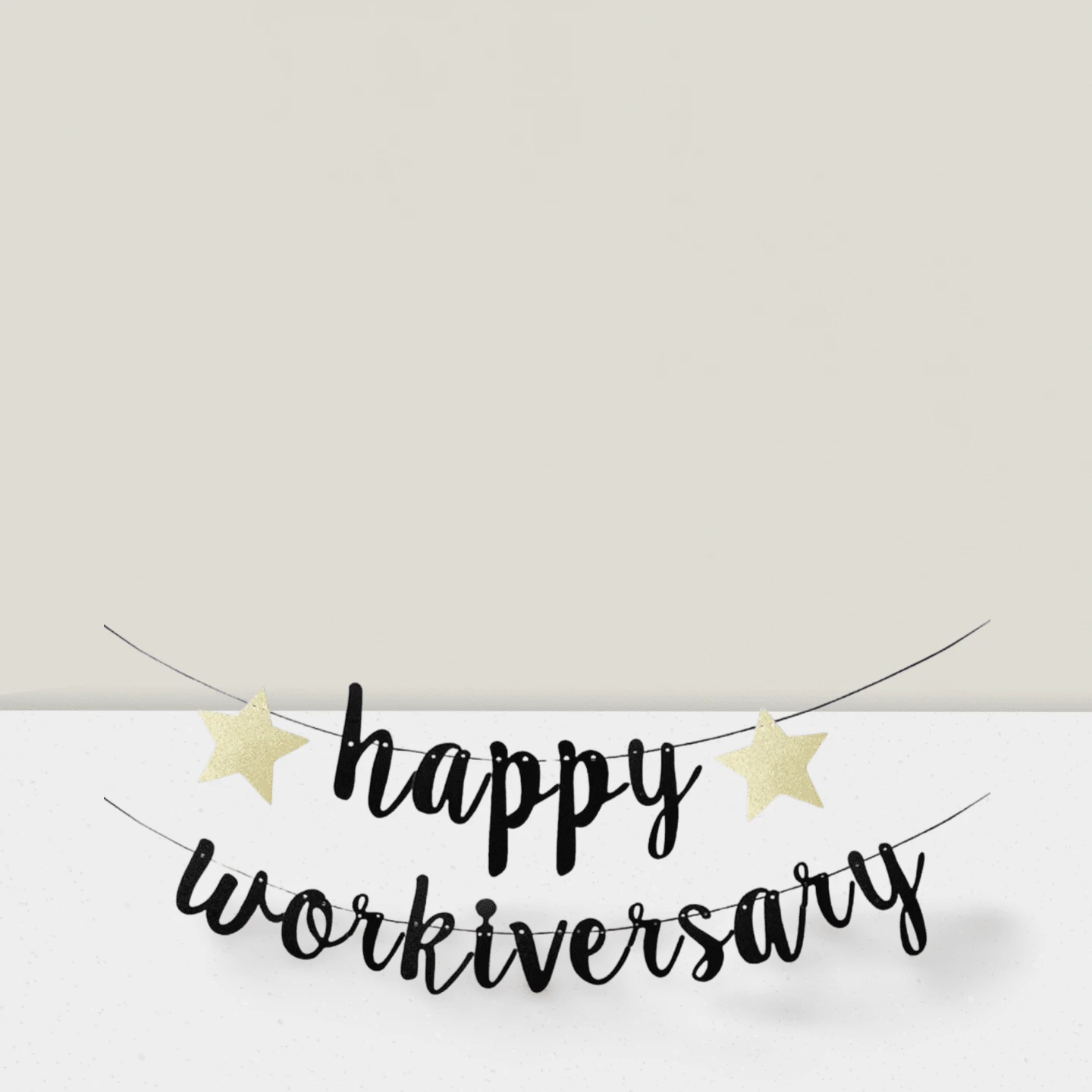 Happy Workiversary Banner - Gold Black Paper Sign For Work Anniversary ...