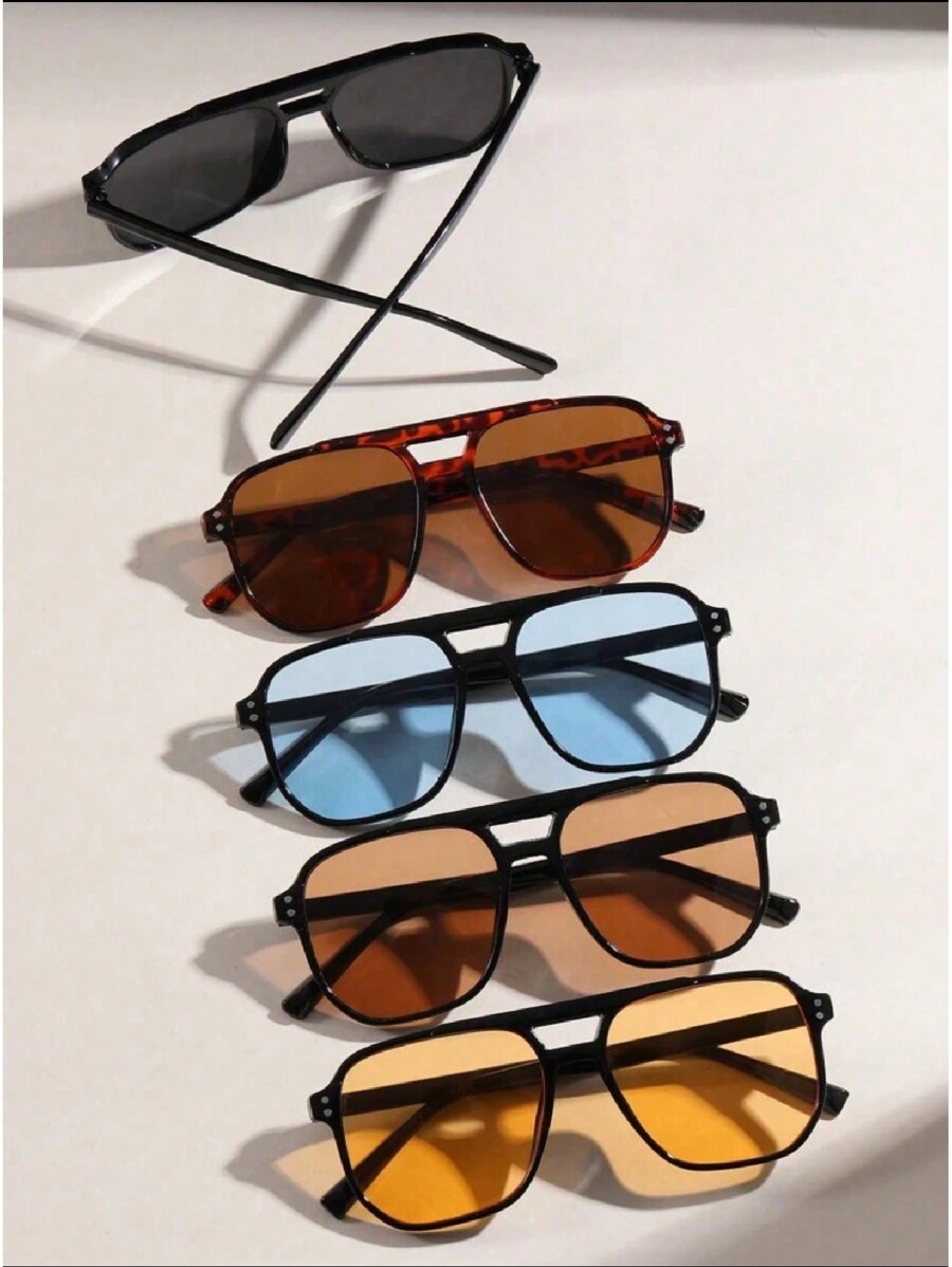 5pcs Women Square Multicolor Stud Decor Combination Fashion Eyeglasses ...