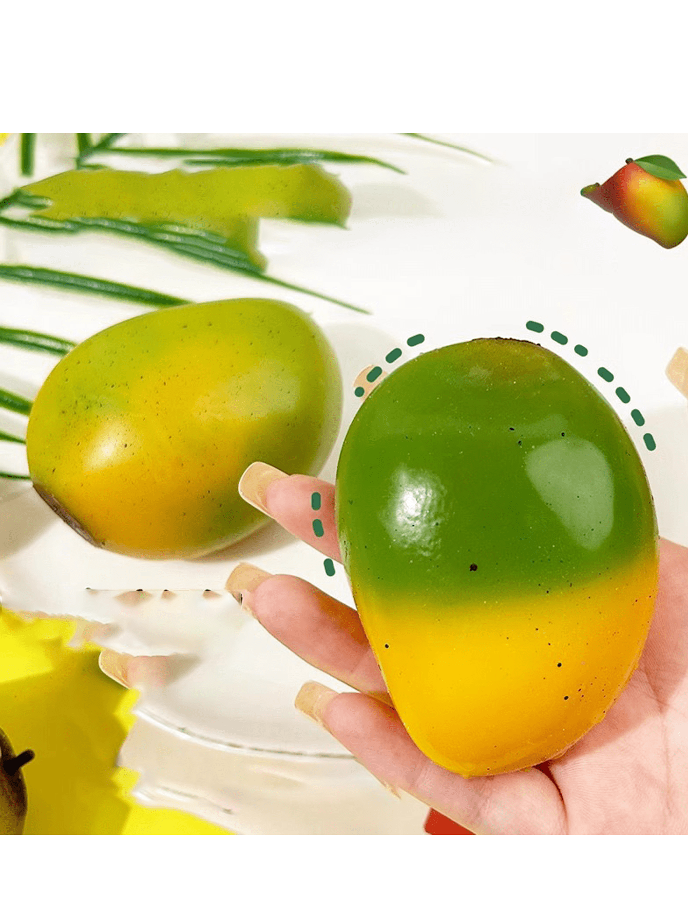 Thermochromic Mango Squeeze Toy, Creative Novel Stress Relief Fluid Toy ...