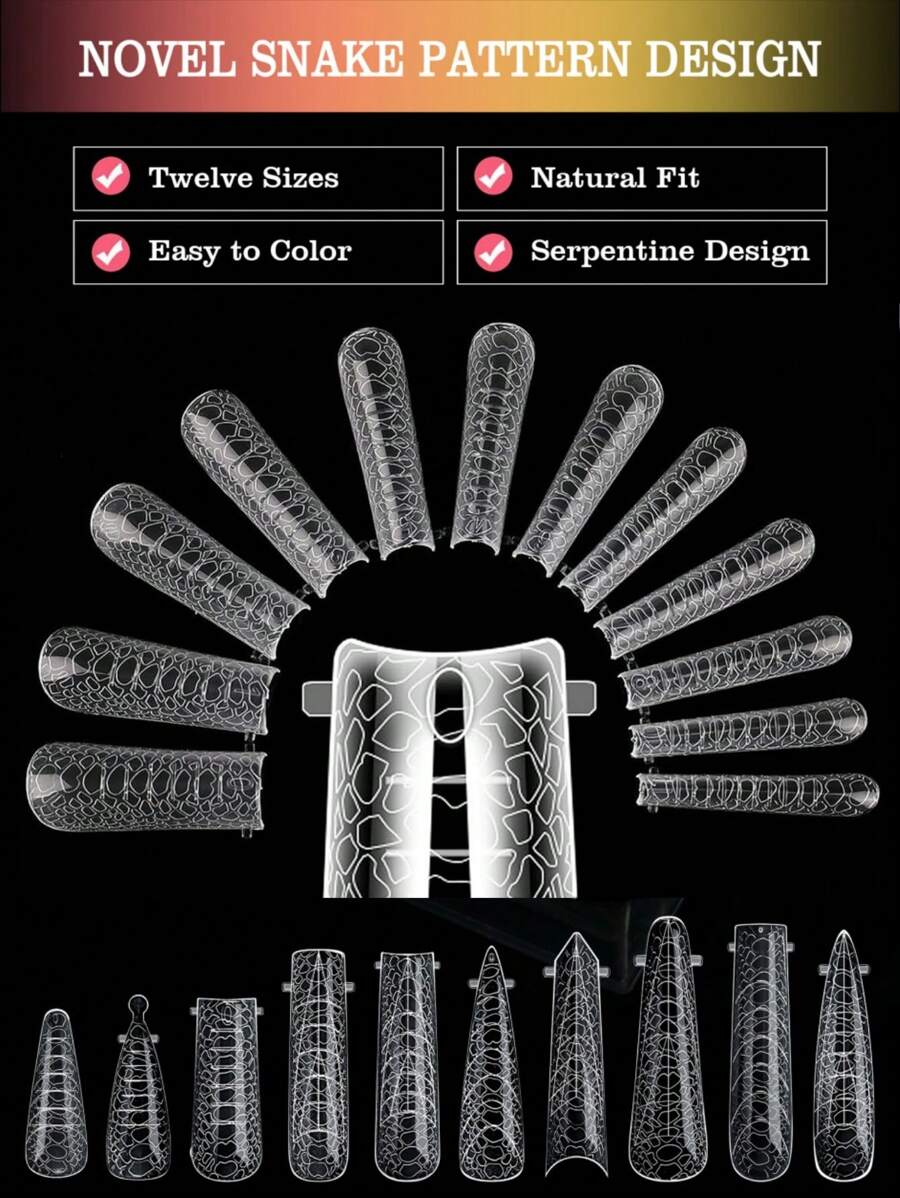 Snake Nail Art Snake Pattern 10 In One Nail Model Extension Nail Plate ...