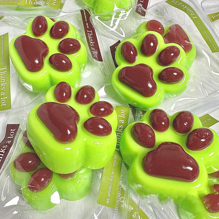 Matcha Chocolate Jumbo Cat Paw Squeezy Silicone Stress Relief Squishy ...