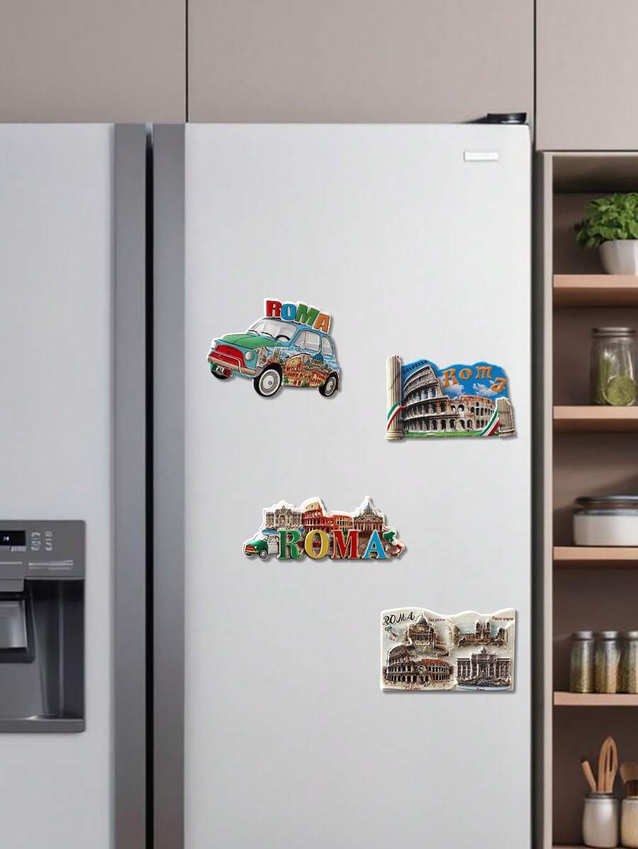 1 Pc 3D Resin Creative Refrigerator Magnet, City Landmark Refrigerator ...