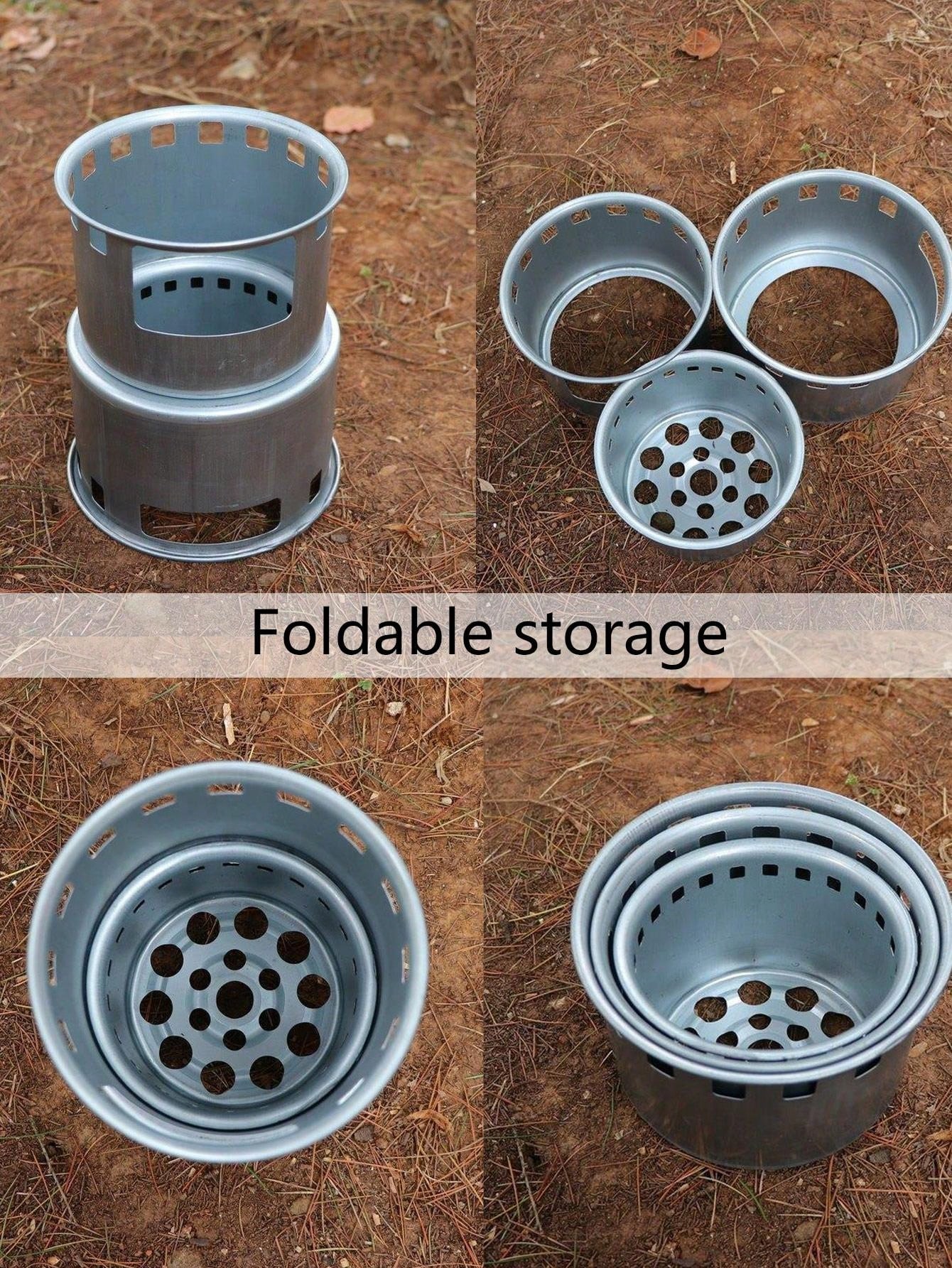 Camping Firewood Stove Round Stove Foldable For Convenient Storage And ...