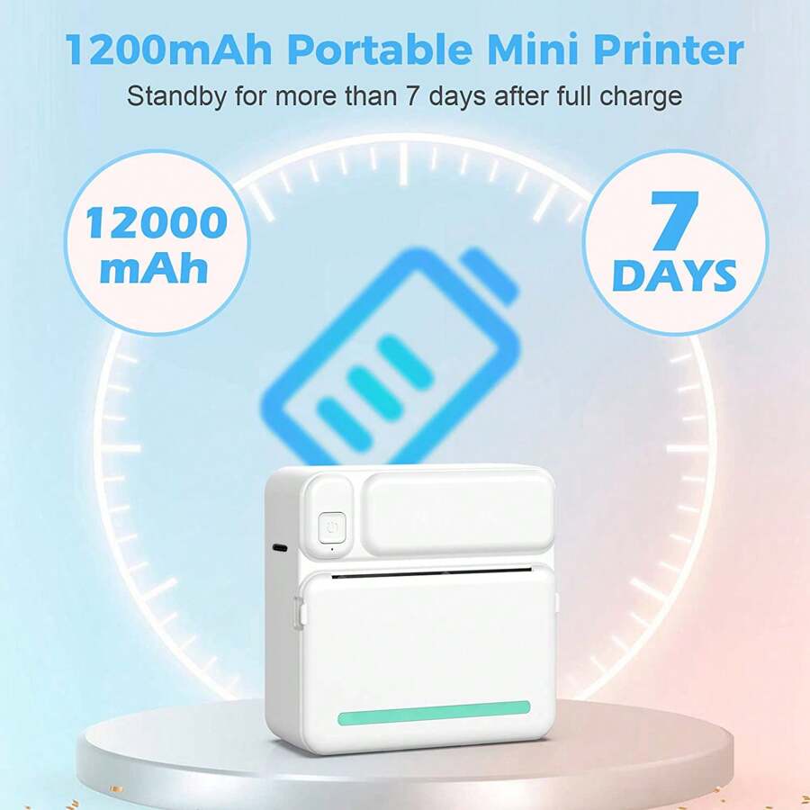 Mini Sticker Printer, Free Cut Small Inkless Thermal Printer For IOS ...