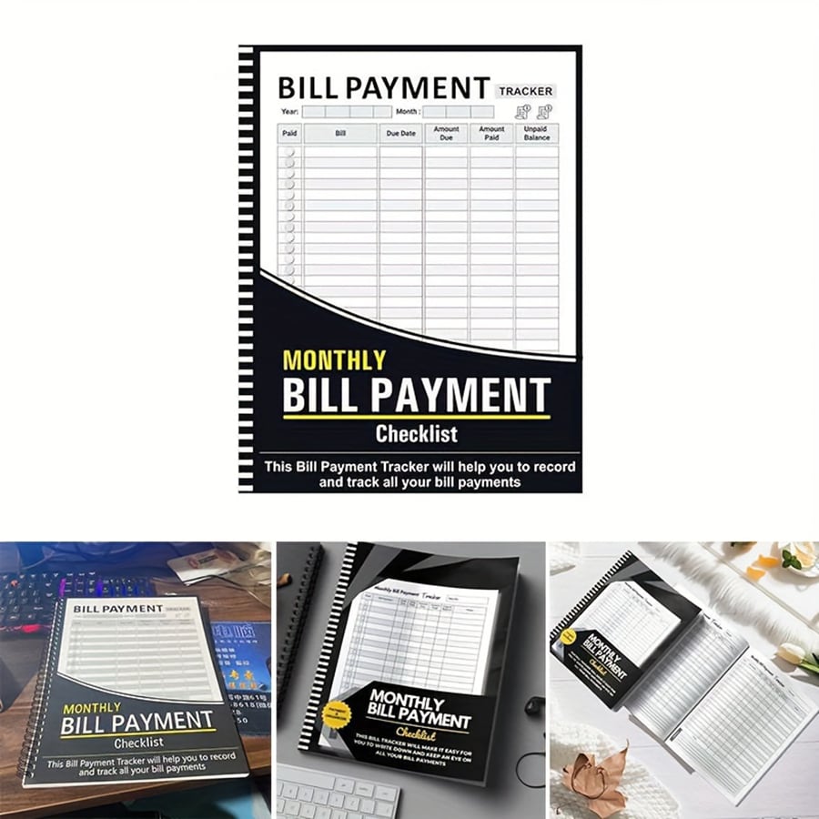 Monthly Bill Payment Checklist, Spiral-Bound Bill Tracker Notebook ...