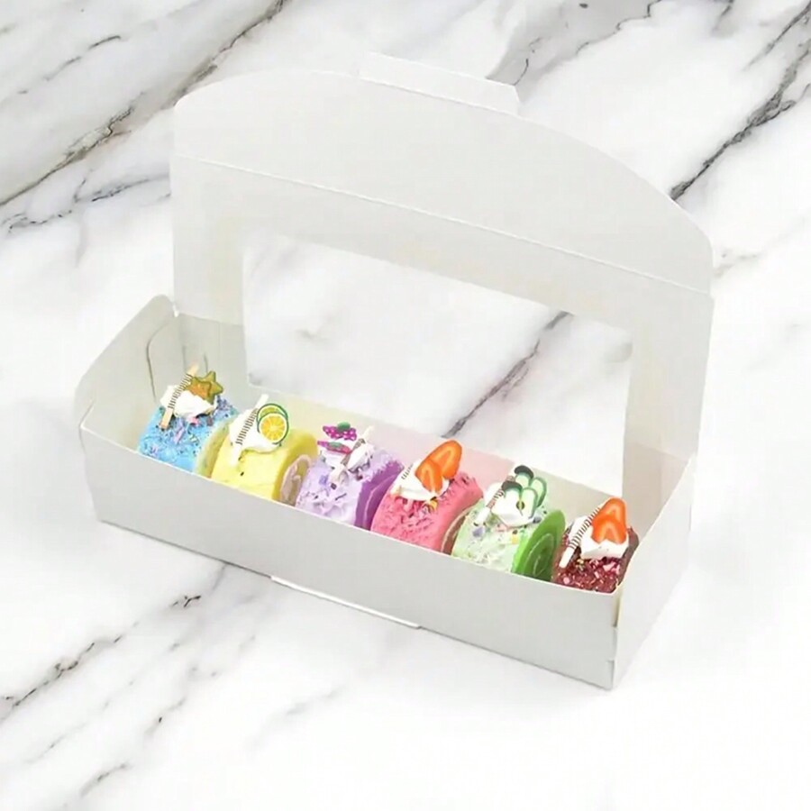 Disposable White Rectangle Cake Boxes With Window - Perfect For Cakes ...