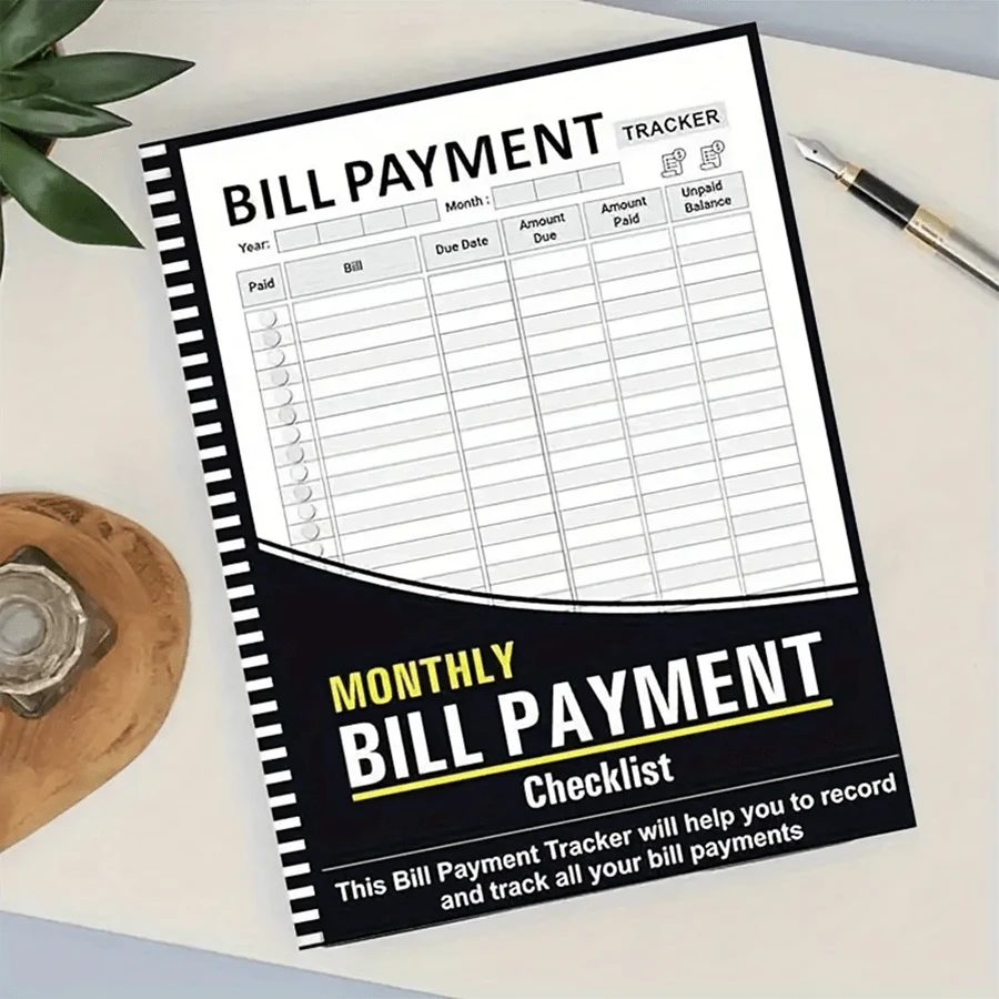 Monthly Bill Payment Checklist, Spiral-Bound Bill Tracker Notebook ...